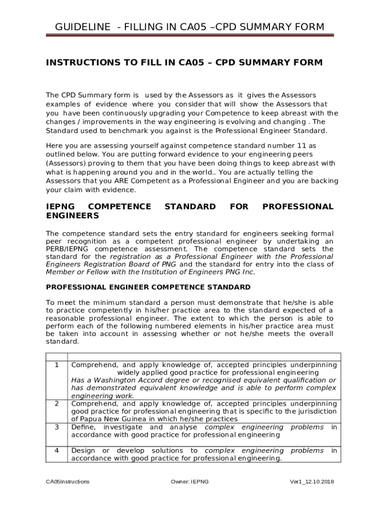 On-the-job CPD supporting evidence Doc Template | pdfFiller