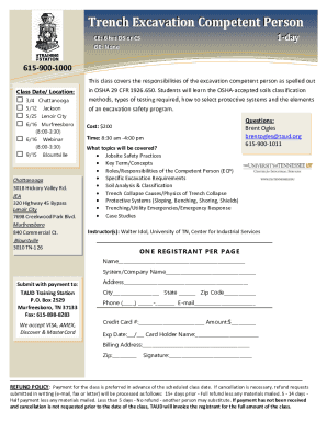 Fillable Online Trench Excavation Competent Person Fax Email Print ...