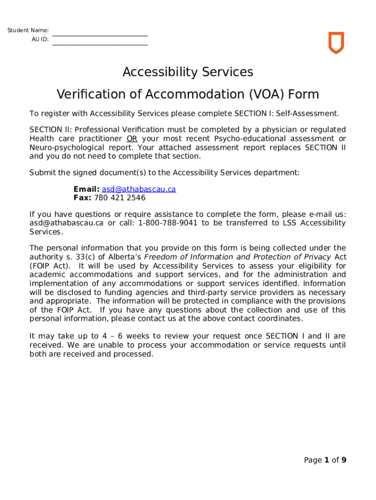 Student Accessibility Services Verification - Instructions Doc Template ...