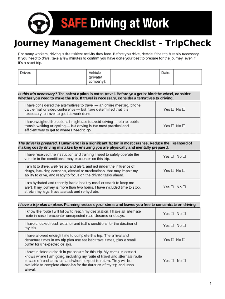 TripCheck - SAFE Work Manitoba Doc Template | pdfFiller