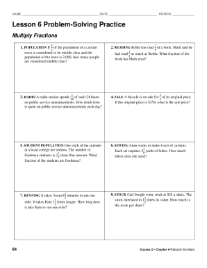 Fillable Online Copy of 1020 Problem Solving - NAME DATE PERIOD Lesson ...