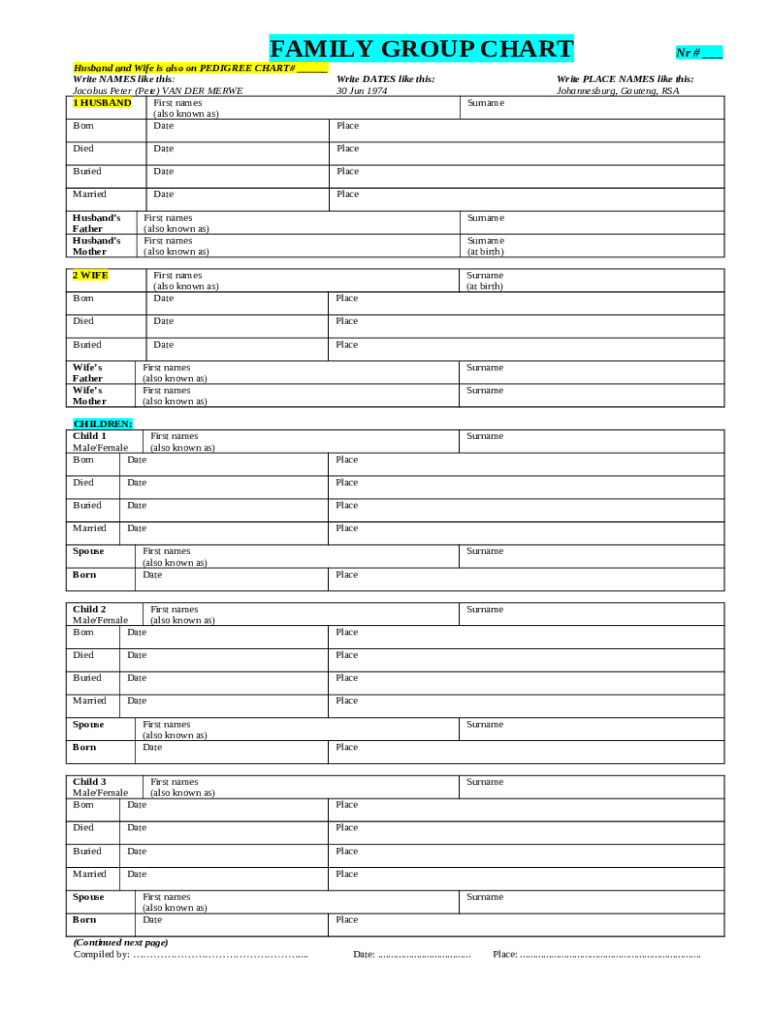 How to Fill Out a Family Tree Chart Template - genza org Doc Template ...