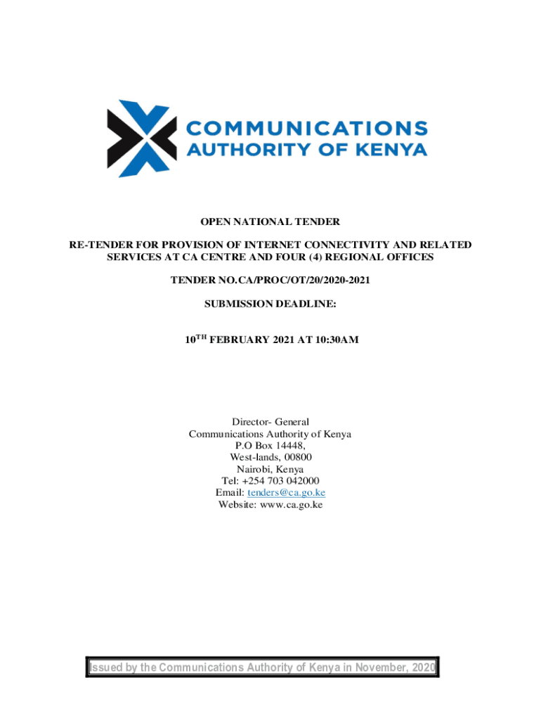 Fillable Online Re-Tender-for-Provision-of-Internet-Connectivity-and ...