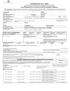 What is the AIRE? - Italian Citizenship Assistance Doc Template | pdfFiller