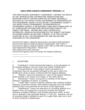 nasa open source agreement version 1.3 - opensource gsfc nasa Doc ...