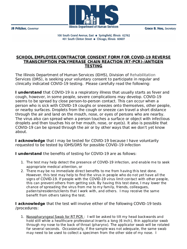 COVID Testing Consent - Illinois School for the Deaf Doc Template ...