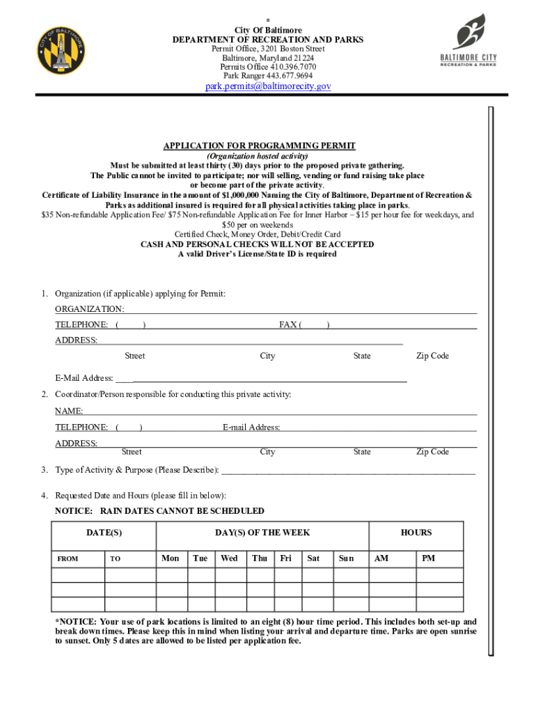 Fillable Online 2021 Programming Permit Application.docx Fax Email ...