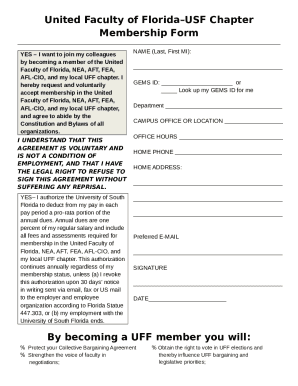 United Faculty of FloridaUSF Chapter Membership - uff ourusf Doc ...