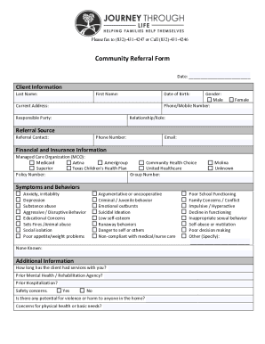 Fillable Online Physician FAXed Referral Form - Birth23.org Fax Email Print - pdfFiller