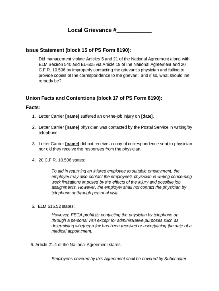 Handling and Resolving Local-level Concerns and Grievances Doc Template ...