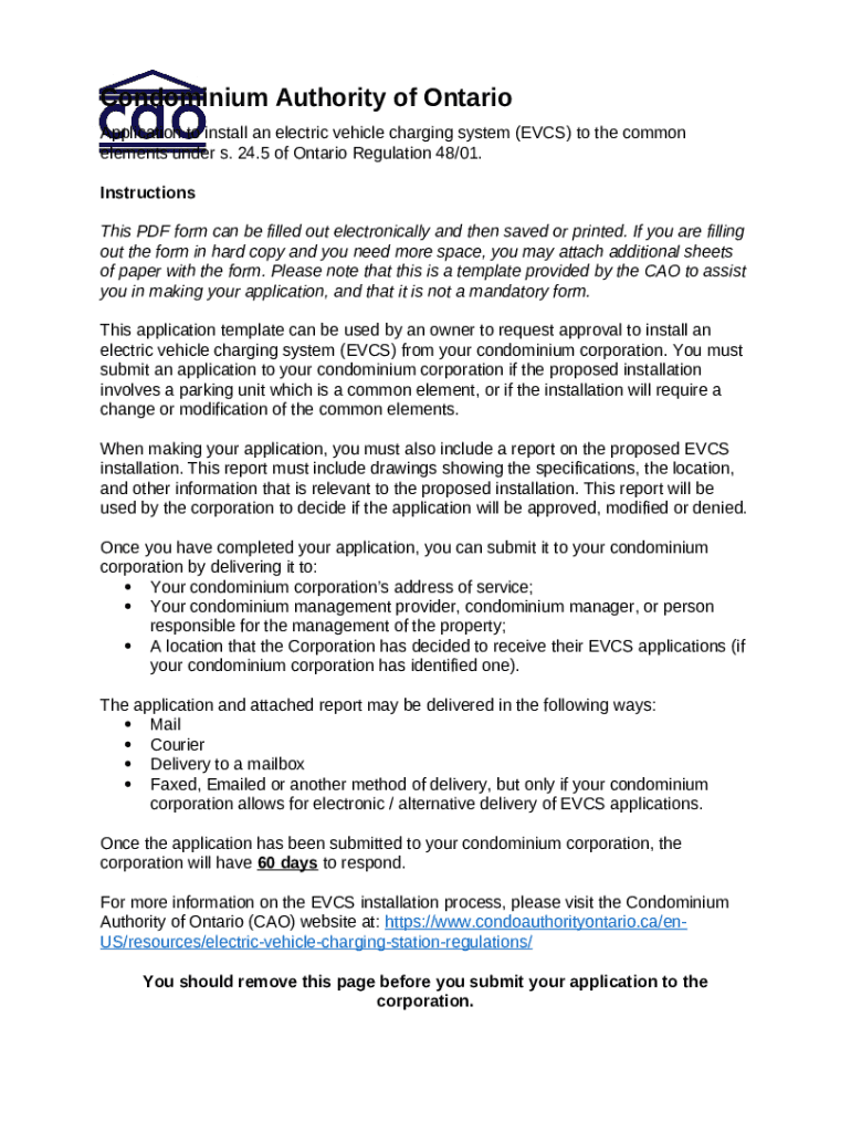 template - Condominium Authority of Ontario Doc Template | pdfFiller