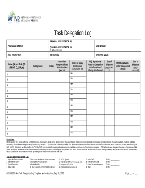 Delegation of Authority Log - NCCIH Doc Template | pdfFiller