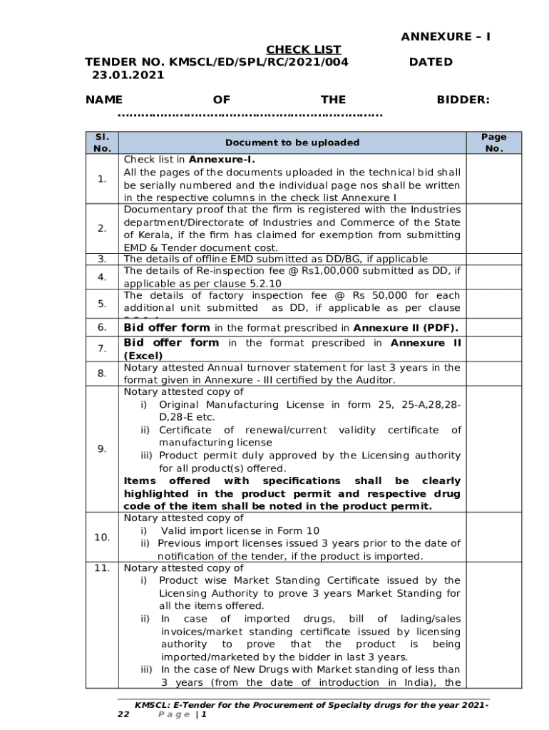 ii bid offer - Kerala Medical Services Corporation - kmscl kerala gov ...