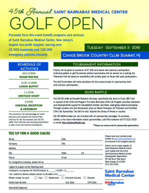 Fillable Online 47th Annual Saint Barnabas Medical Center Golf & Tennis Open Fax Email Print ...
