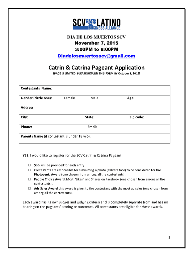 Fillable Online Nov. 7: Dia De Los Muertos Festival at Eternal Valley ...