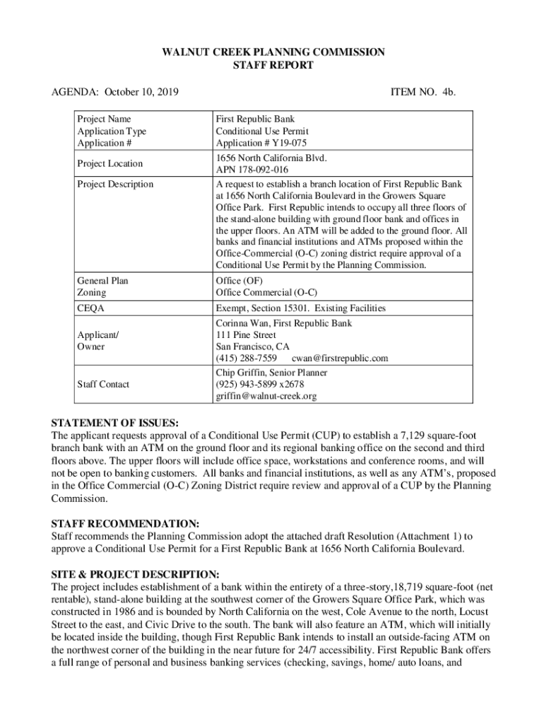 Fillable Online DRC Staff report form - Walnut Creek Fax Email Print - pdfFiller
