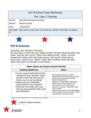 RTI 2 -B School Teams Activity #3 Doc Template | pdfFiller