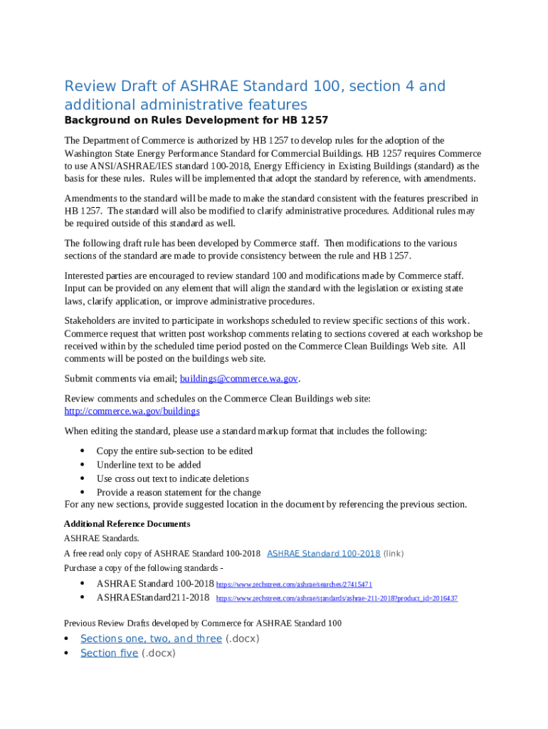 WA State HB 1257 Focused On EUI For Buildings 50K SF And ... Doc Template | pdfFiller