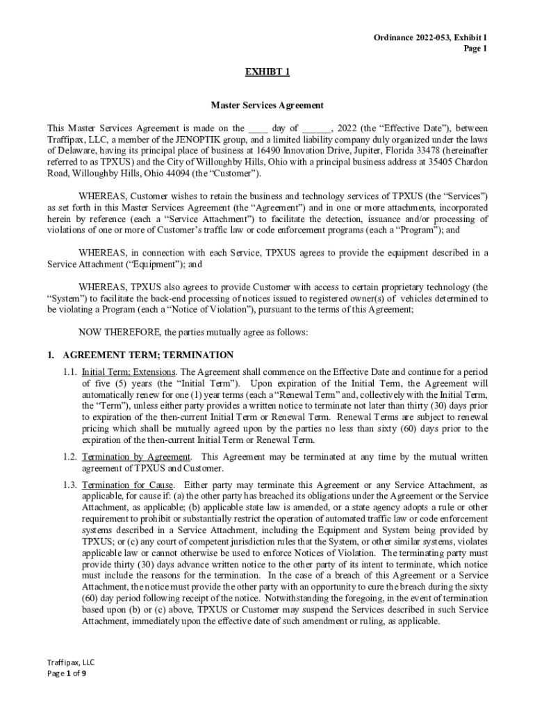 Fillable Online Master Service Agreement (Sample) Fax Email Print ...