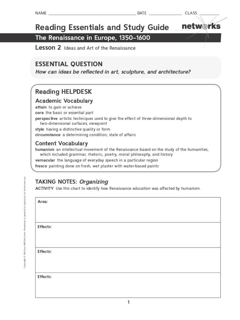 Fillable Online world history worksheet renaissance and reformation ...