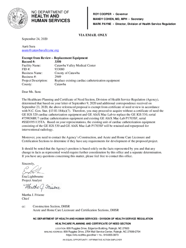 Fillable Online NC DHSR HPCON: Comments from University of North ...