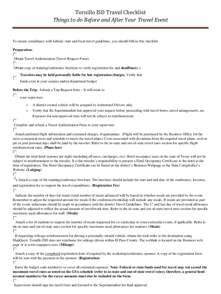 Fillable Online Pre-Travel Checklist: 24 Things to Do Before You Travel Fax Email Print - pdfFiller
