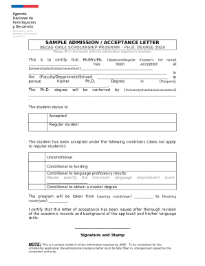 Template: Sample Admission / Acceptance Letter - Amazon S3 Doc Template ...