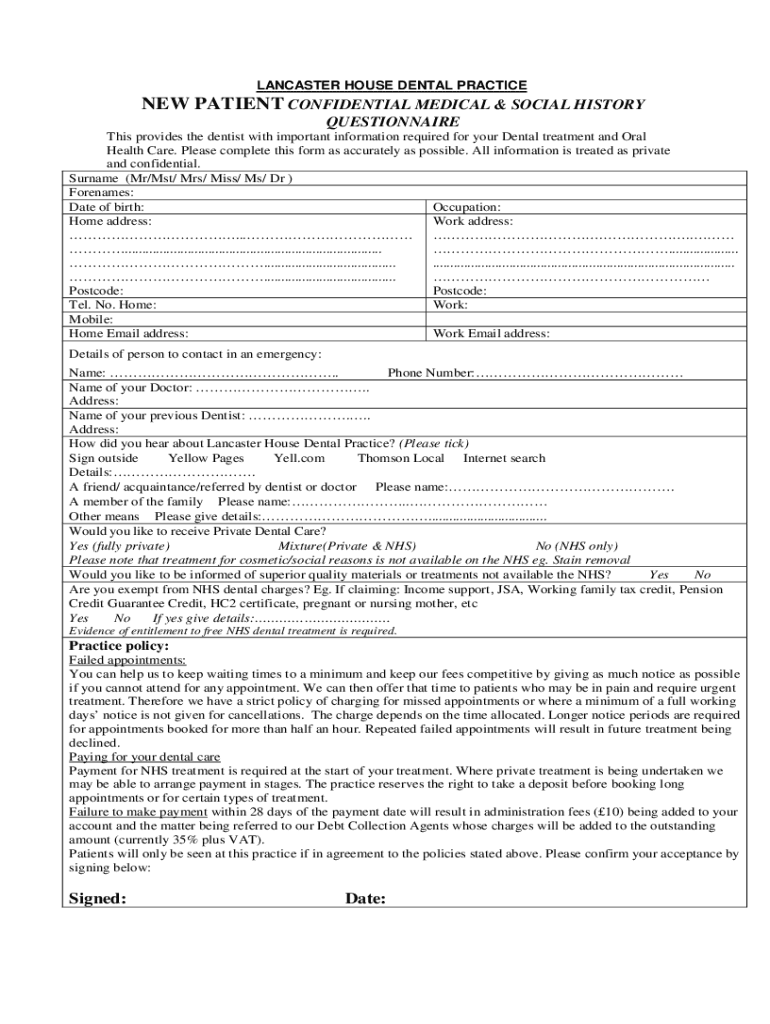 Fillable Online All inspections: Lancaster University Dental Clinic ...