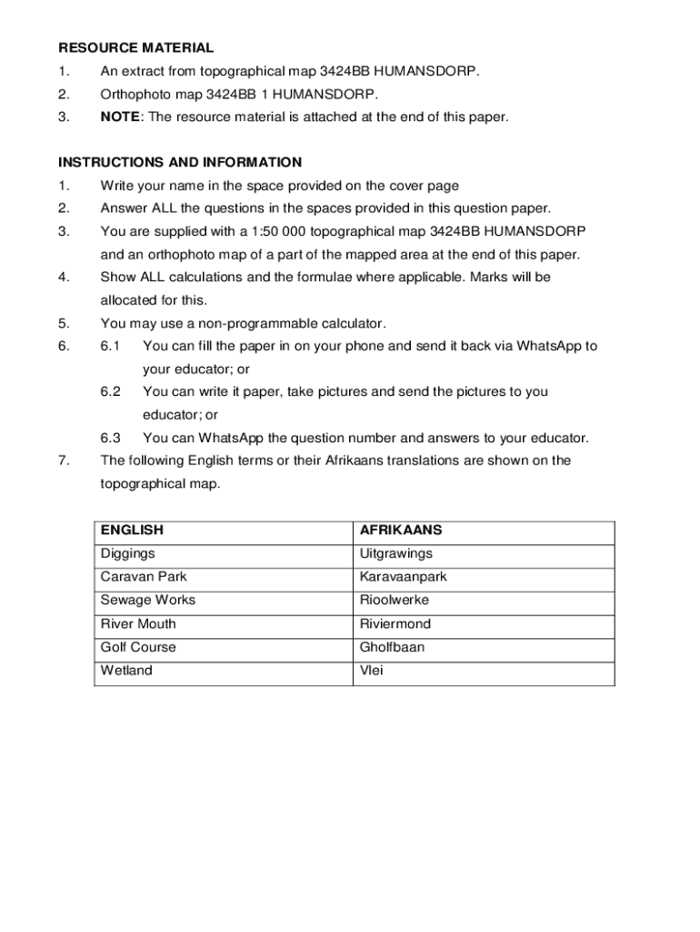 Fillable Online 3424BB HUMANSDORP map by Chief Directorate Fax Email ...