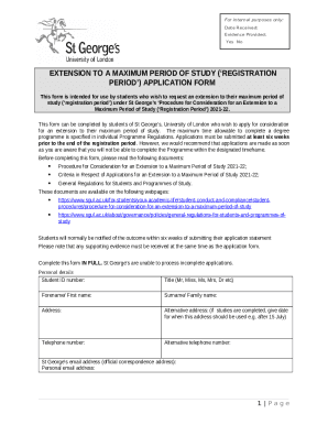 Extension to Period of Registration Application Doc Template | pdfFiller