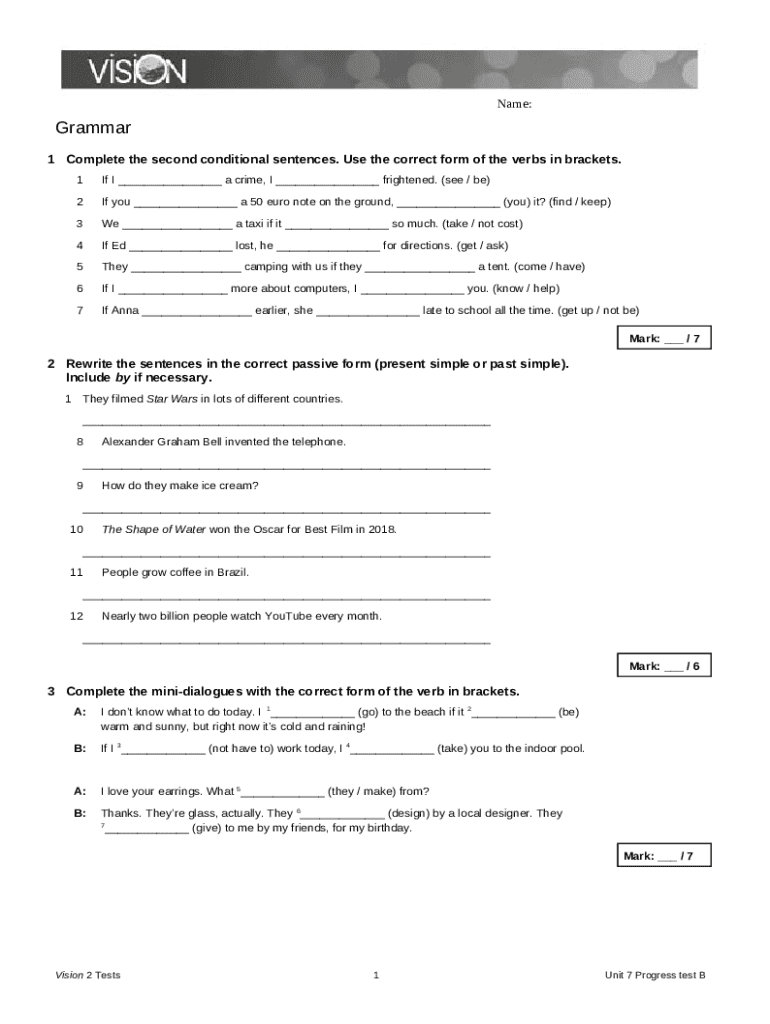 IF-Clauses - Type 2 - PDF Grammar Worksheet - B1 - IF011 Doc Template ...