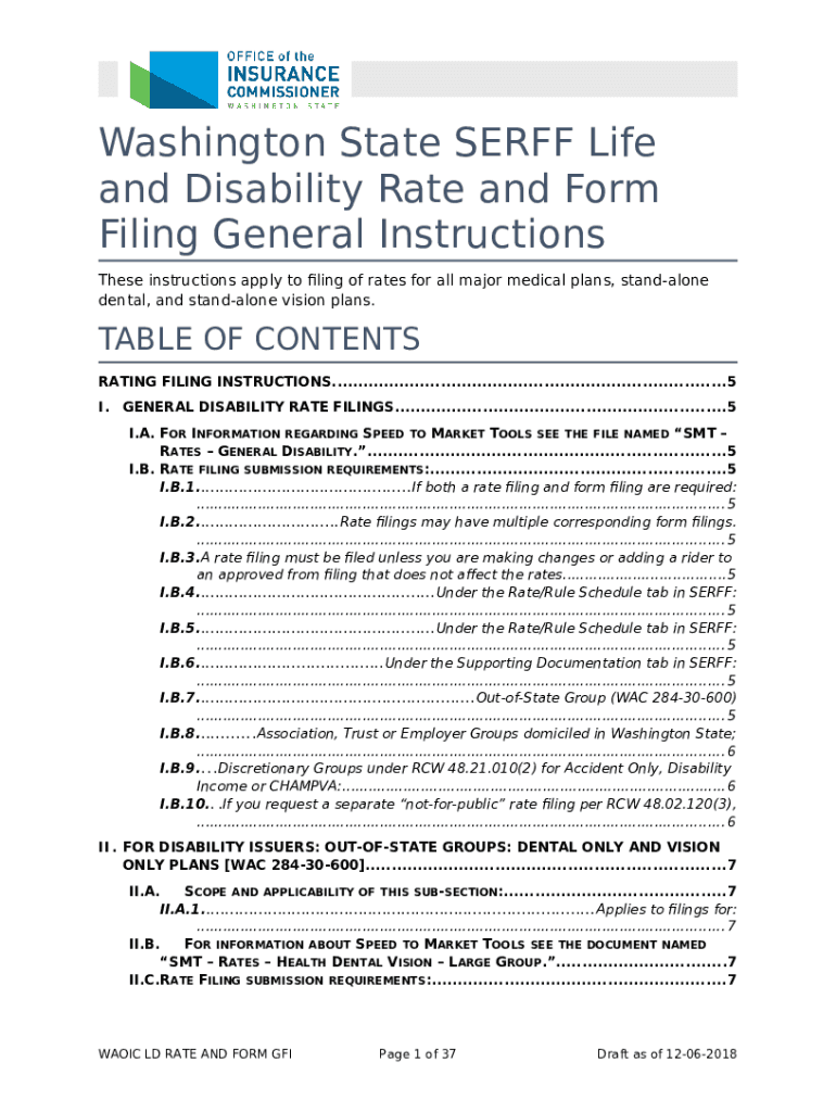 Draft Instructions - Rates - SERFF LD Rate & Filing General ...