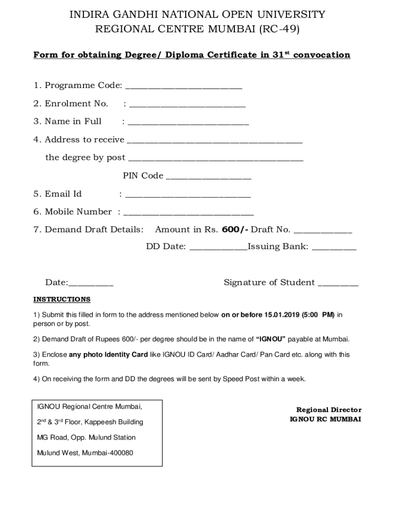 Fillable Online registration form for 26 th convocation - Kalvisolai Fax Email Print - pdfFiller