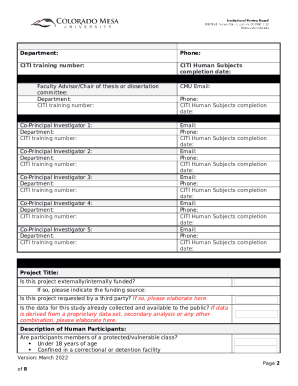 IRB Research Protocol Application - Colorado Mesa University Doc ...