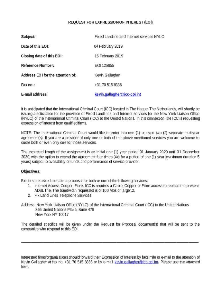 Request for Expression of Interest (EOI) - ESCAP Doc Template | pdfFiller