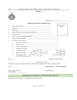 Fillable Online Notification of Sports Gradation Certificate Fax Email ...