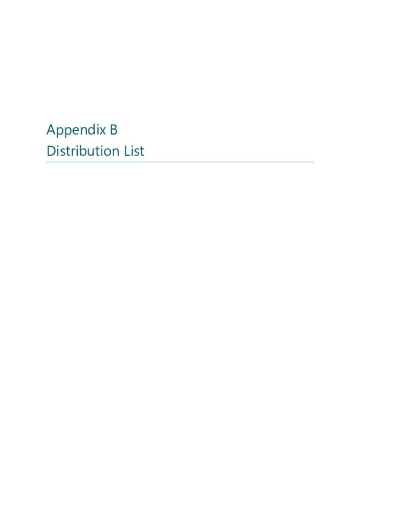 Fillable Online Appendix B Distribution List - City of Tacoma Fax Email Print - pdfFiller