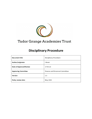 Fillable Online Disciplinary Procedures: A Step-by-Step Guide for Managers Fax Email Print ...