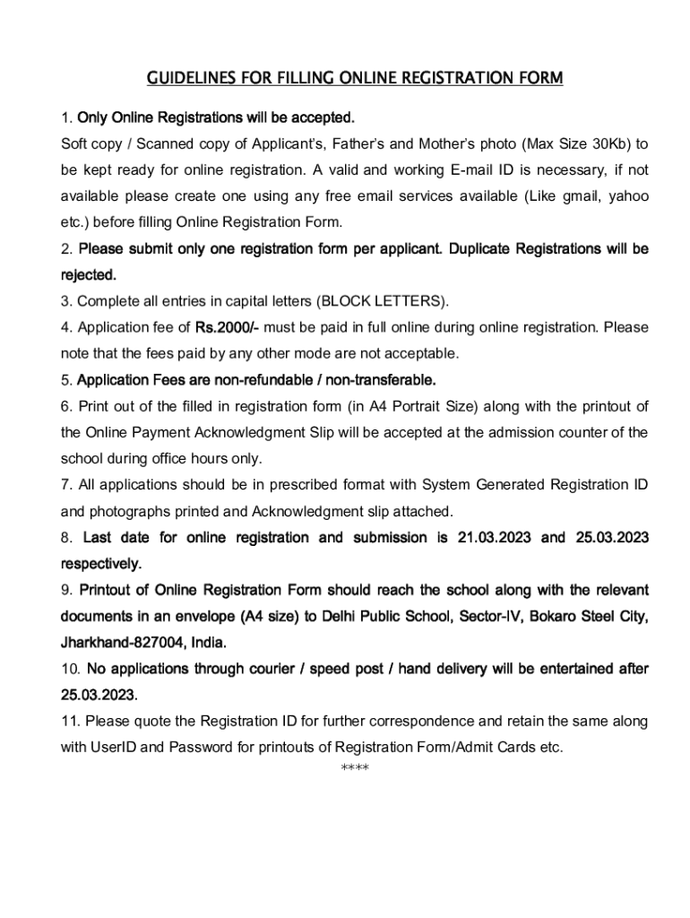 Fillable Online guidelines i how to fill the online application form ...