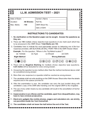 Fillable Online 180Questions2.pdf - SAMPLE OMR SHEET FOR PRACTICE Fax ...