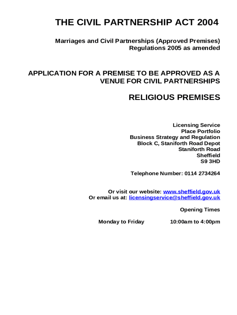 Apply for a wedding or civil partnership venue licence Doc Template ...