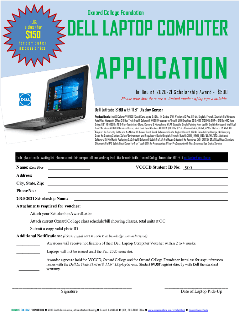 Fillable Online Dell Laptop Voucher Application.docx Fax Email Print ...