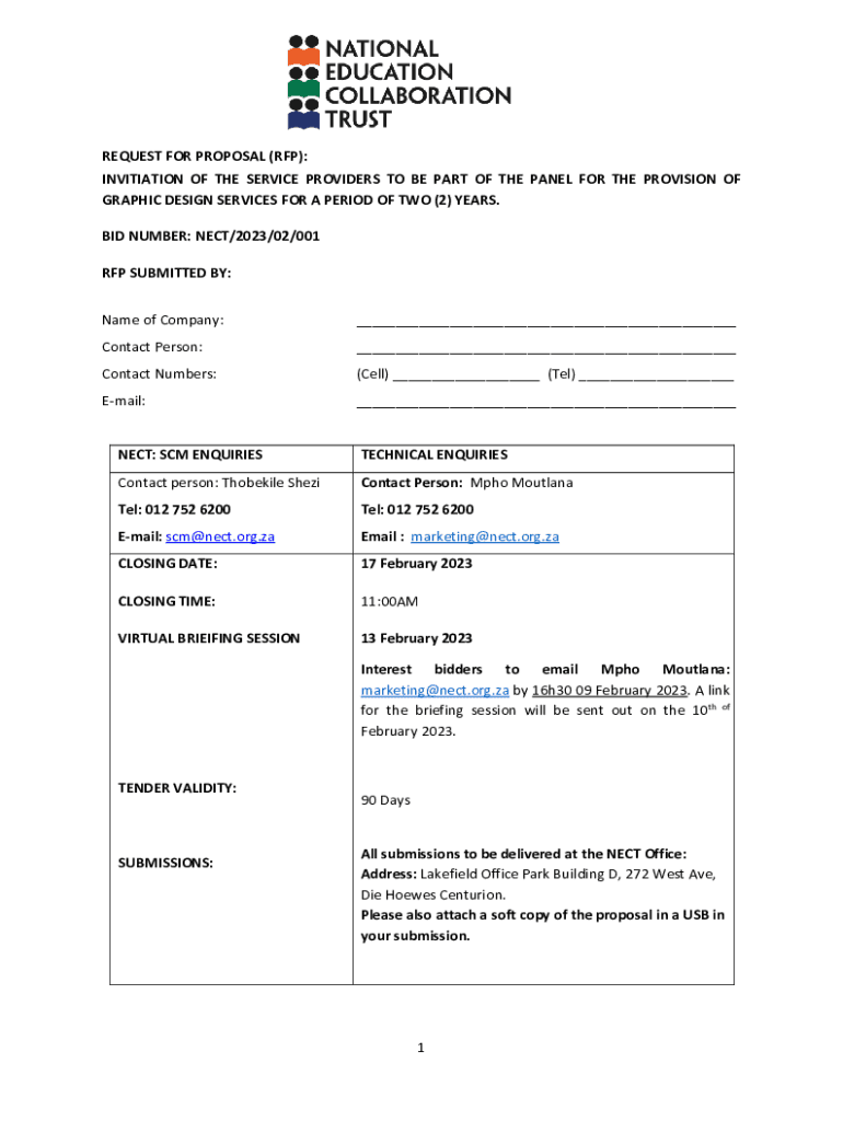 Fillable Online nect org Request for Proposal (RFP) Documents - Connect Whitby Fax Email Print ...