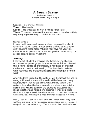 Descriptive writing beach step by step ds - SlideShare Doc Template ...