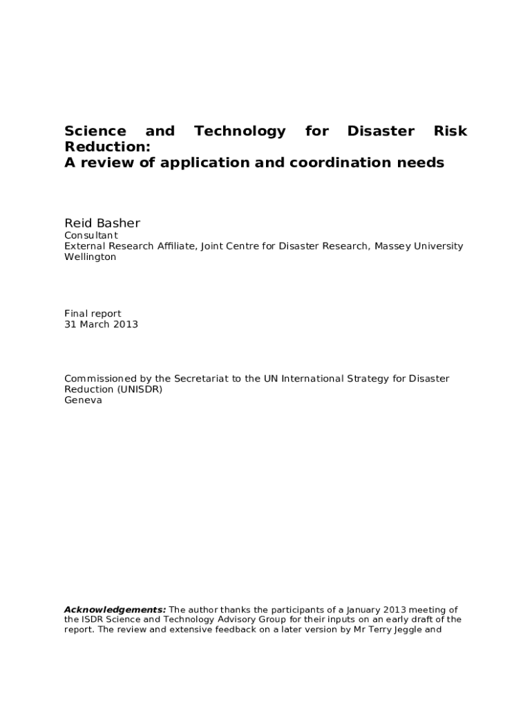 Effective law and regulation for disaster risk reduction Doc Template ...