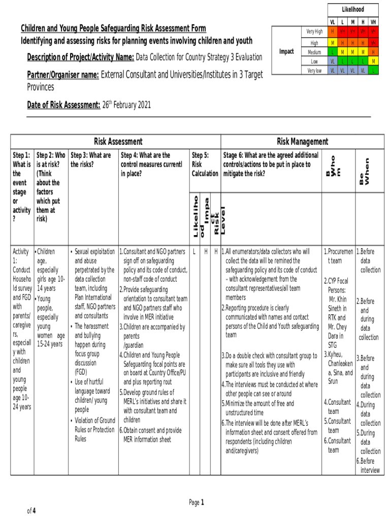 Risk-assessment template for activitiesCPSU Doc Template | pdfFiller