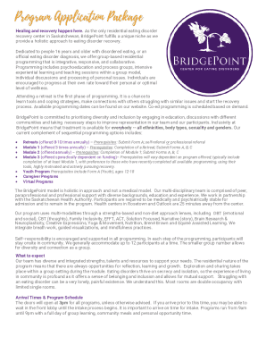 Fillable Online BridgePoint Center for Eating Disorder Recovery ...