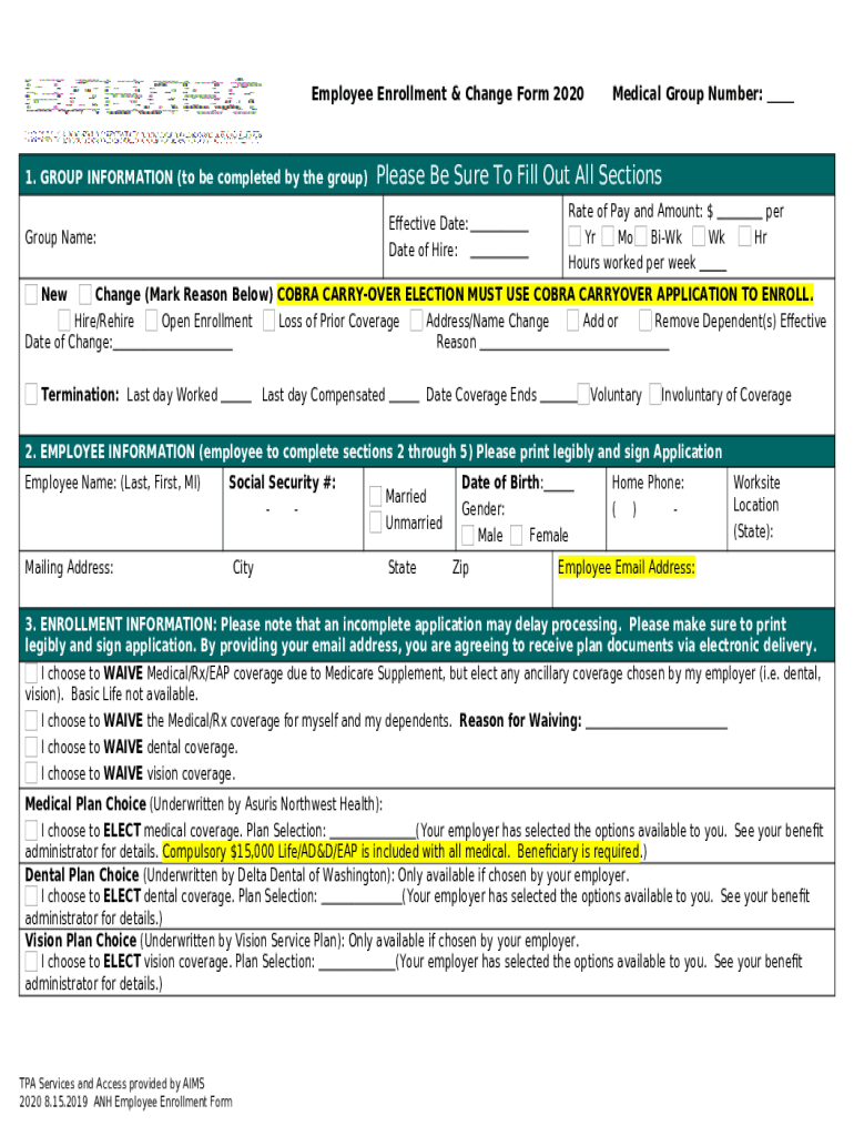 Employee Enrollment s - Templates - Jot Doc Template | pdfFiller