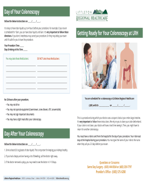 Fillable Online Preparing for your colonoscopy - Cancer Care Ontario ...