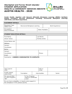 Application Aboriginal and Torres Strait Islander Health ... Doc ...